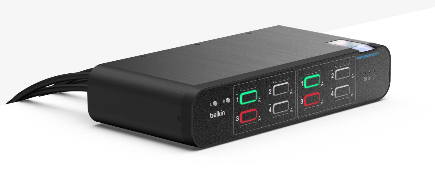 4:2 DisplayPort DuoClave Secure KVM with CAC | Belkin US