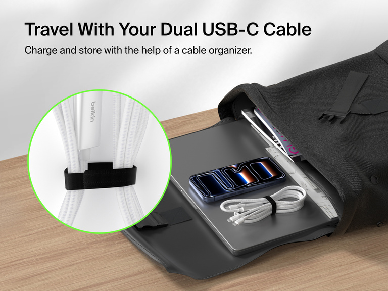 Braided USB-C to Dual USB-C Cable 140W | Belkin CN