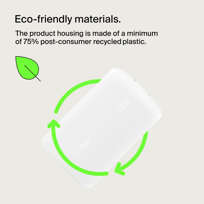 BoostCharge Dual Wall Charger 42W with USB-C + USB-A ports | Belkin US