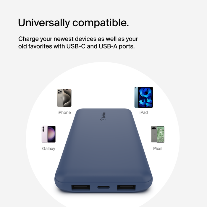 BoostCharge Power Bank 10K, 20K with USB-A to USB-C cable | Belkin US