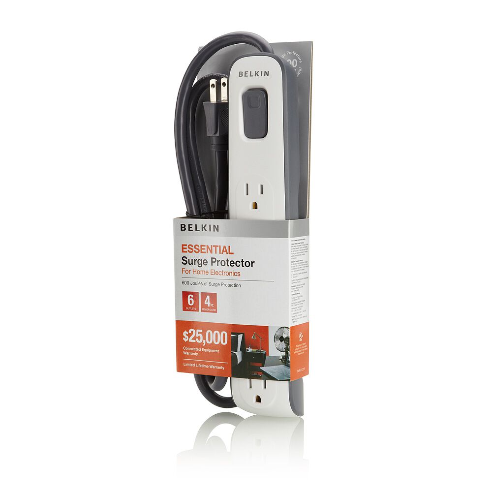 6 Outlet Surge Protector with 4ft Power Cord | Belkin US