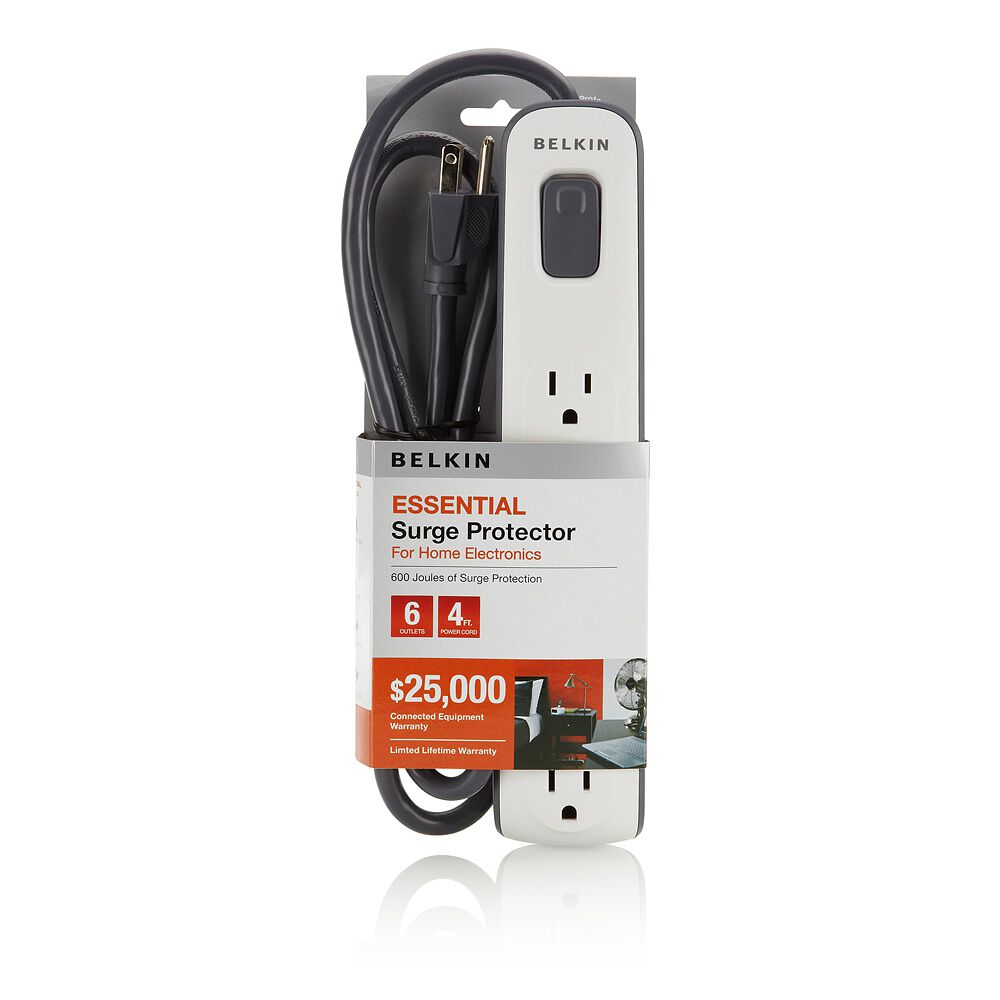 6 Outlet Surge Protector with 4ft Power Cord | Belkin US