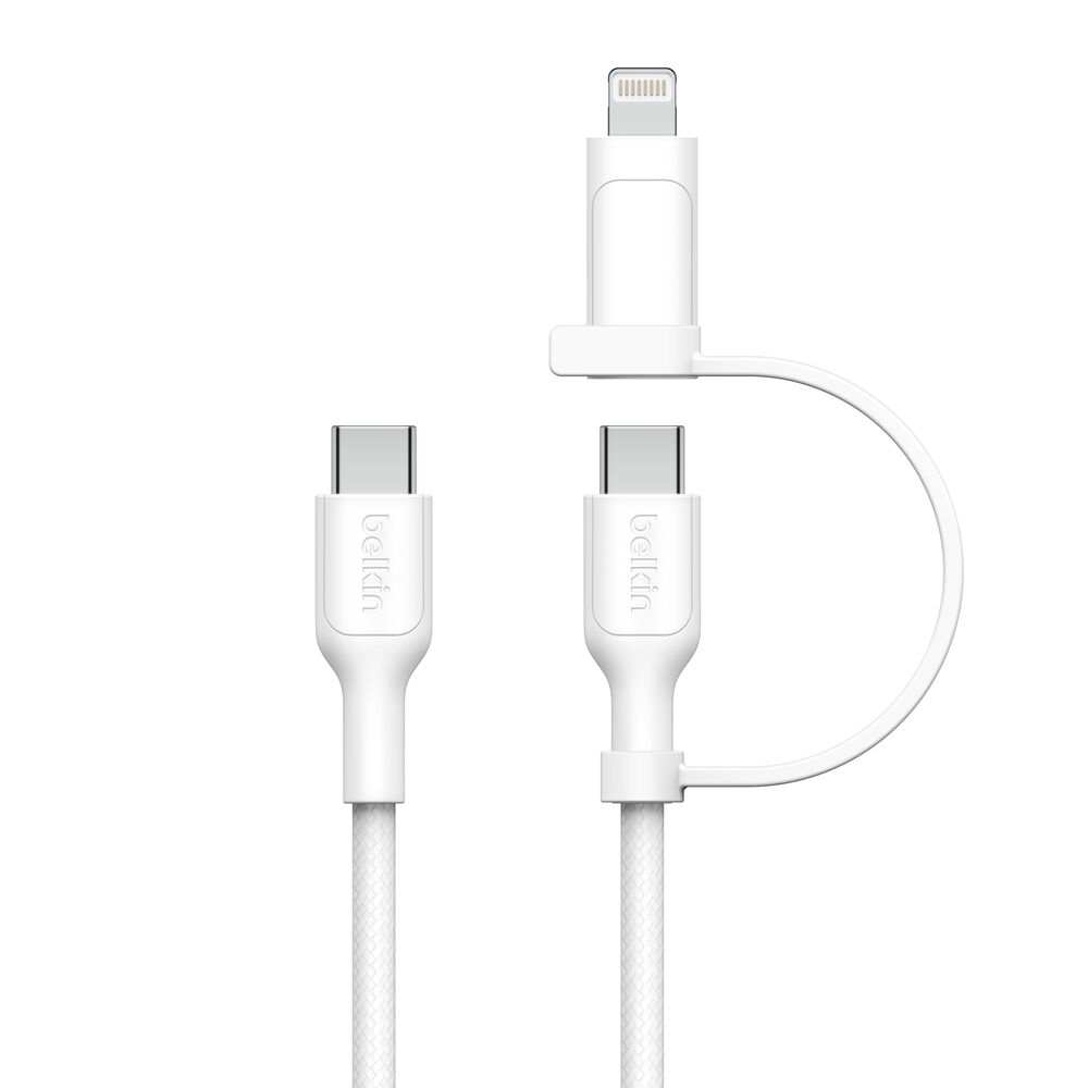 Cable 2 en 1 con conectores USB-C y Lightning | Belkin ES