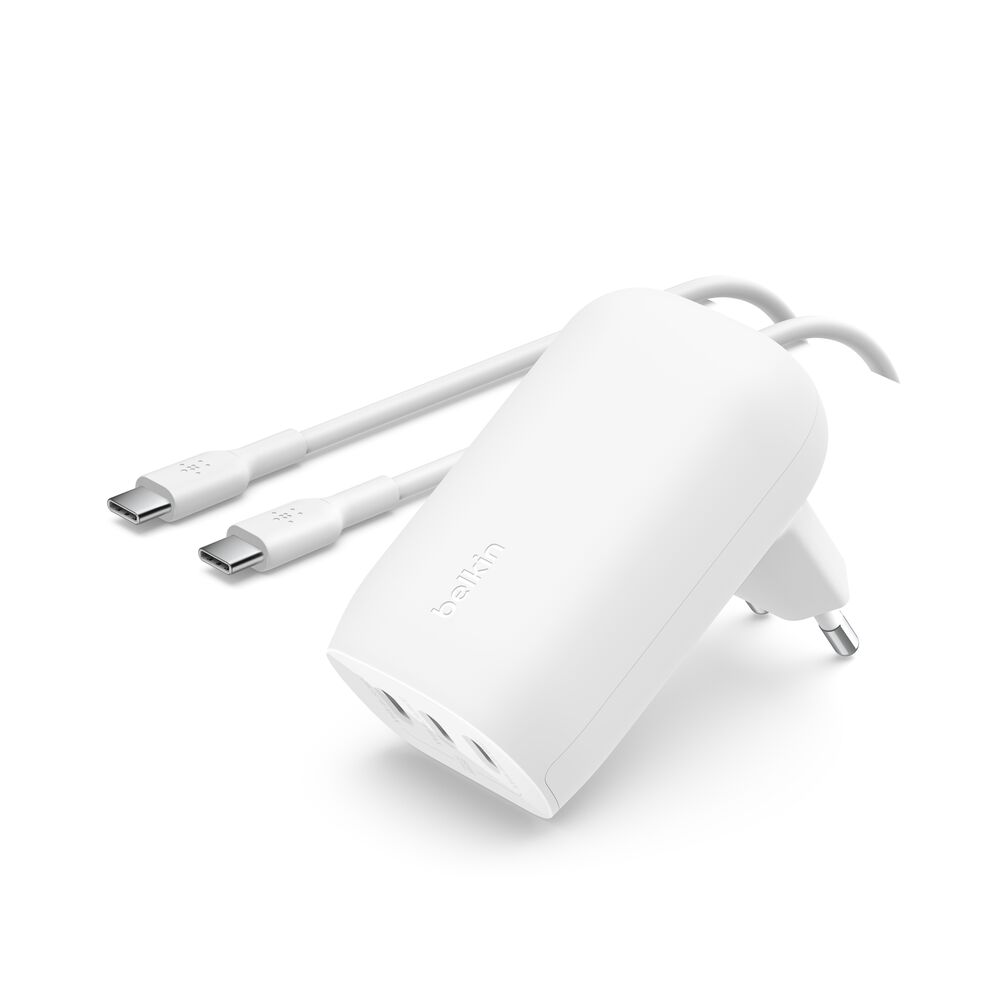 USB-C-Schnellladegerät mit drei Anschlüssen und USB-C-/USB-C-Kabel ...