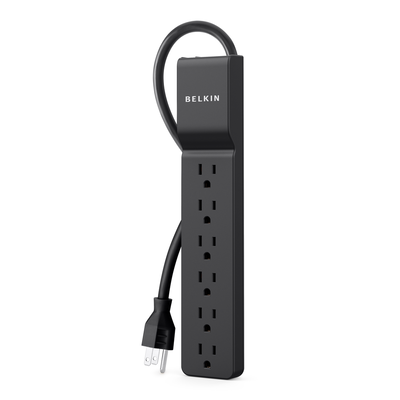 Belkin Official Support - 6-Outlet Home/Office Surge Protector, 4 ft. Cord