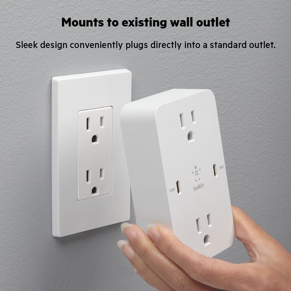 Dual Outlet & USB-C Port GaN Wall Plate | Belkin US