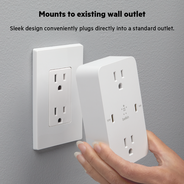 Dual Outlet & USB-C Port GaN Wall Plate | Belkin US