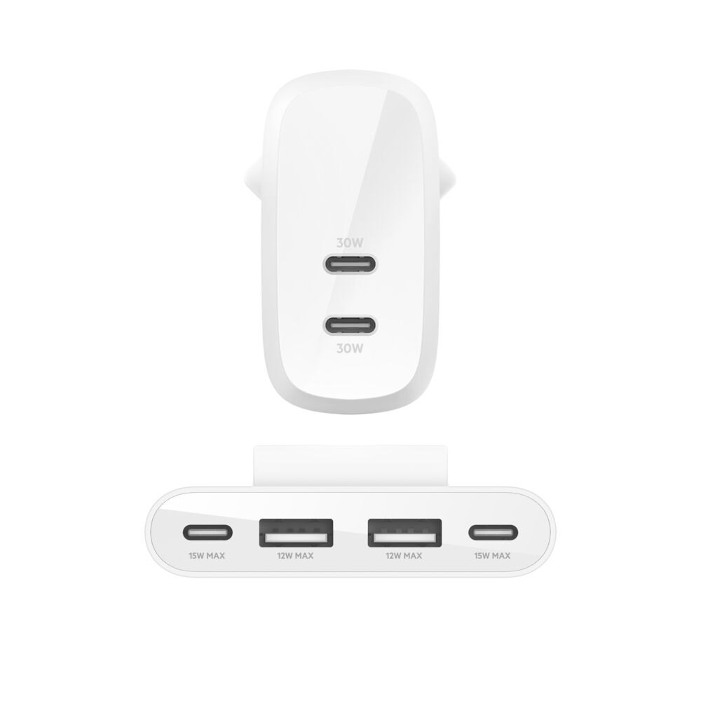 4포트 USB Power Extender(전원 확장기)가 포함된 USB-C® 60W PPS 가정용 충전기 | Belkin KR