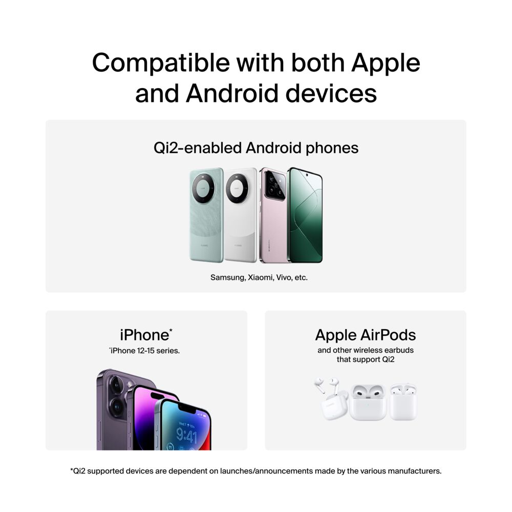 2-in-1 Foldable Qi2 Wireless Charging Station, MagSafe-compatible | Belkin US