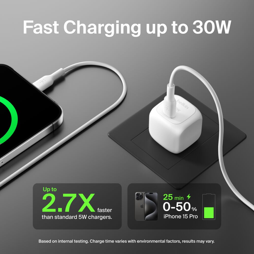 BoostCharge USB-C Wall Charger 30W Power Delivery | Belkin US