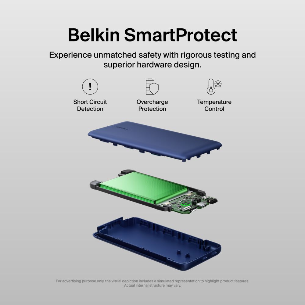 10K USB-C PD Power Bank with Integrated Cables | Belkin US