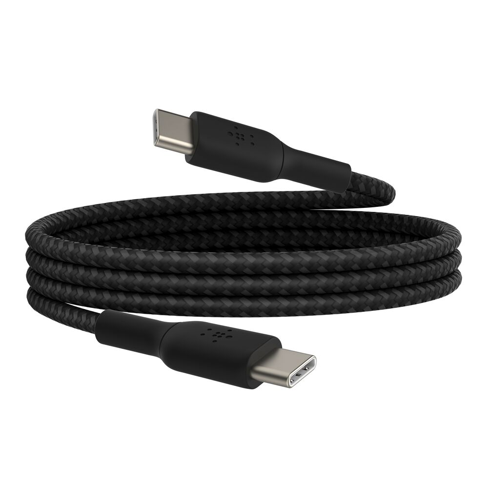 Braided USB-C to USB-C Cable (1m / 3.3ft, Black) | Belkin IN