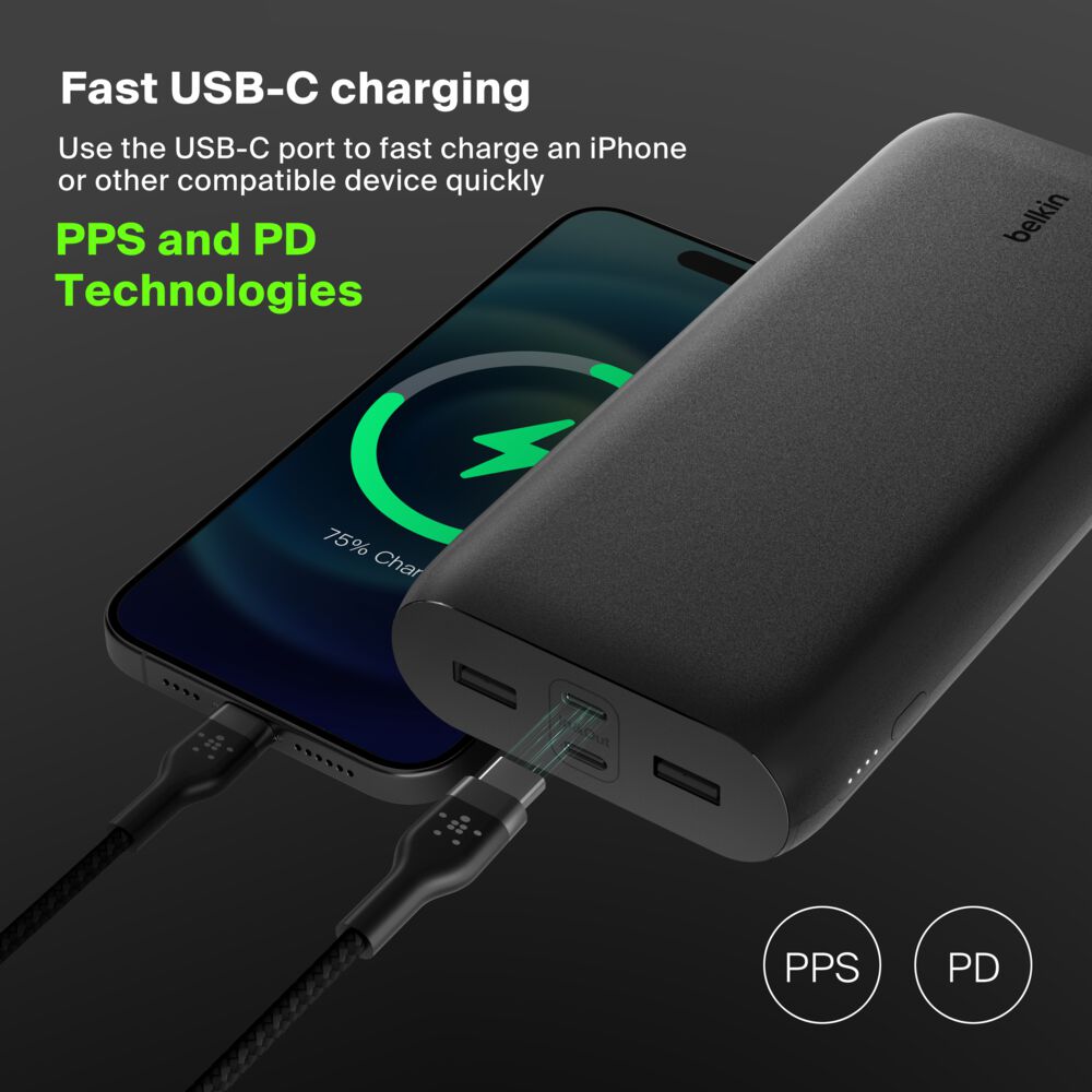 BoostCharge 32W PD PPS 4-Port Power Bank 26K with USB-C and USB-A ...