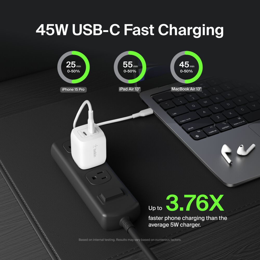 Dual USB-C GaN Wall Charger with PPS 45W | Belkin US