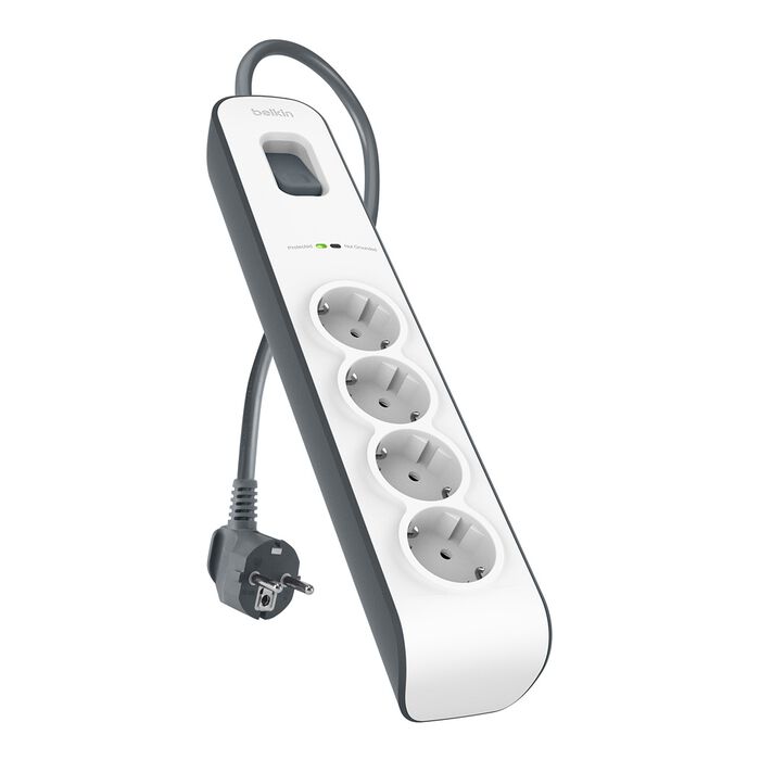 4-outlet Surge Protection Strip with 2M Power Cord | Belkin IT