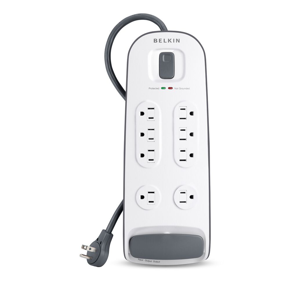 8-outlet Surge Protector with 6 ft Power Cord with Telephone Protection ...