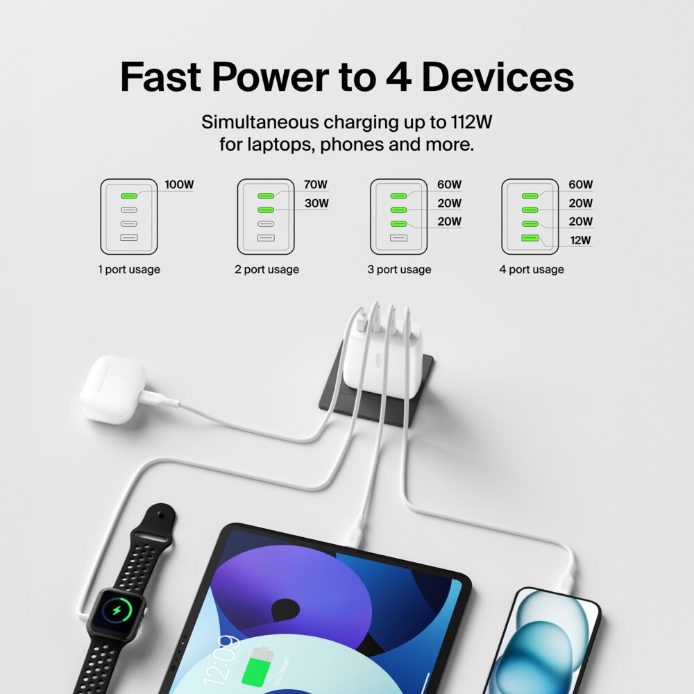 BoostCharge Pro 112W 4-Port GaN Charger | Belkin US
