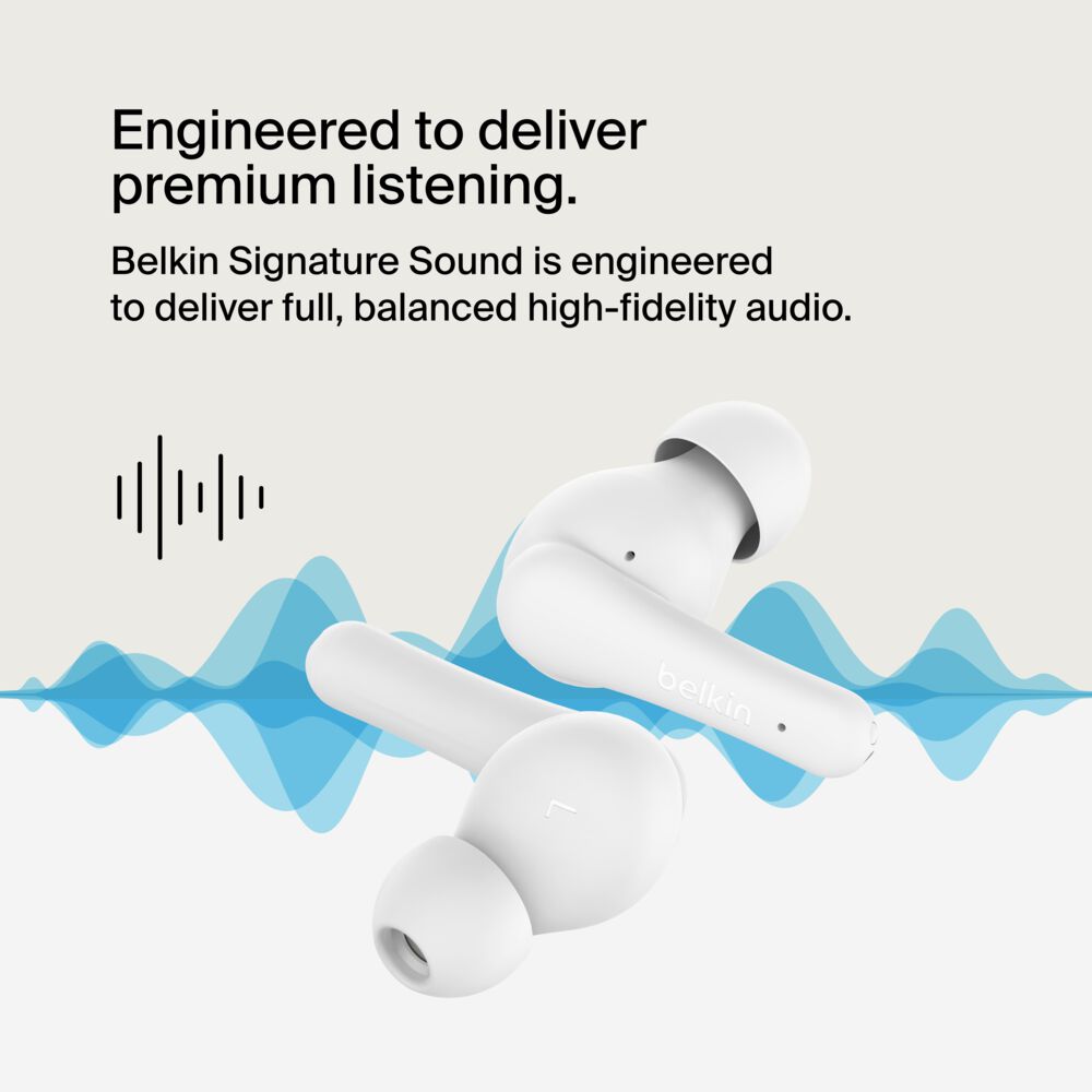 SoundForm Rhythm True Wireless Earbuds, 28hr playtime | Belkin US