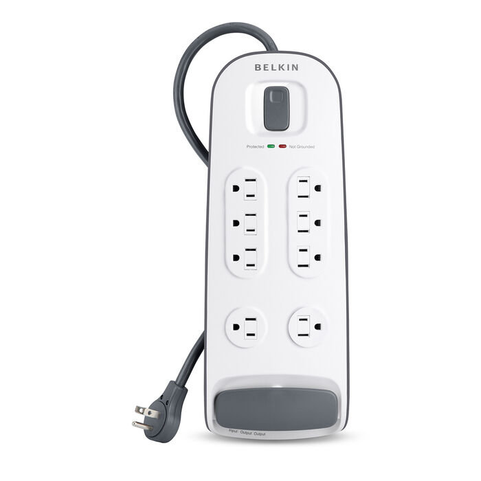 8-outlet Surge Protector with 6 ft Power Cord with Telephone Protection ...