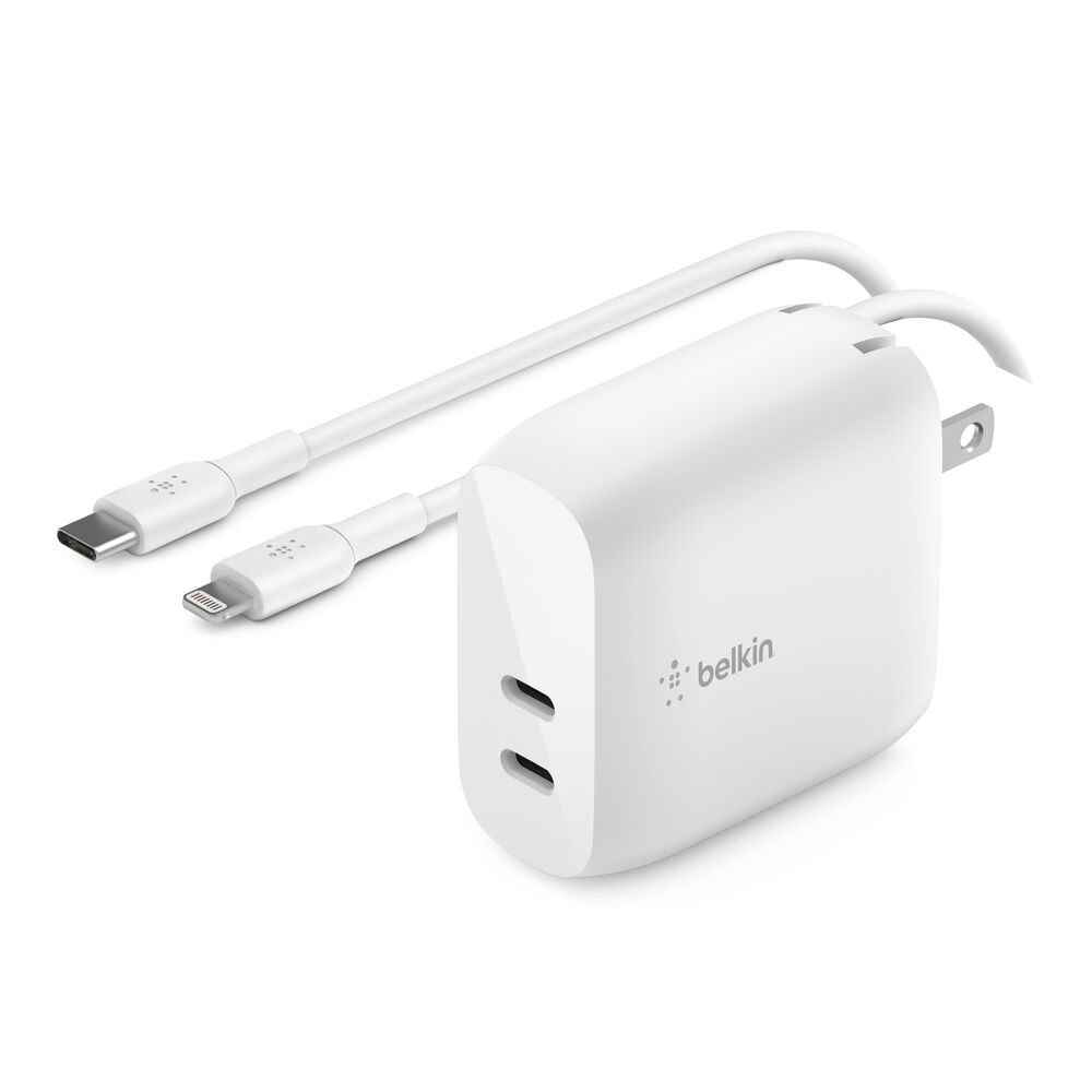 Chargeur mural USB-C PD 40 W + câble USB-C vers Lightning | Belkin CA