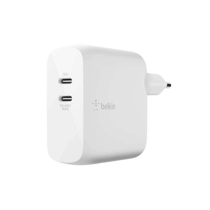 듀얼 USB-C PD GaN 가정용 충전기 - 68W | Belkin | Belkin KR