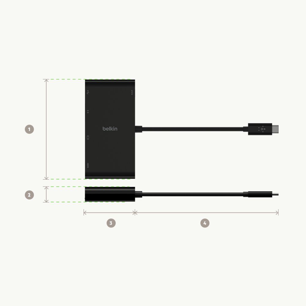 USB-C Multimedia Adapter, 4K HDMI, Gigabit Ethernet, VGA | Belkin US
