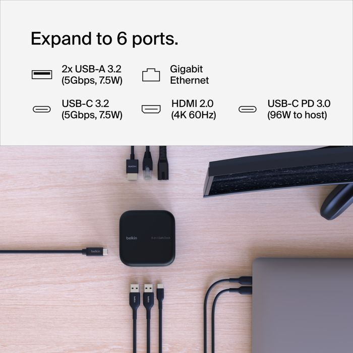 USB-C 6-in-1 Core GaN Dock 130W | Belkin US