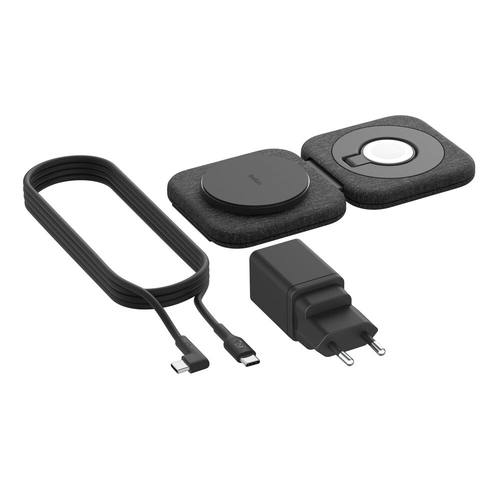 2-in-1 Magnetic Charging Travel Pad with Qi2 15W, MagSafe-compatible ...