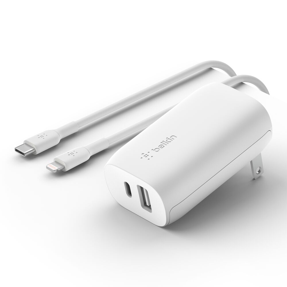 Dual Wall Charger with PPS + USB-C Cable with Lightning Connector ...