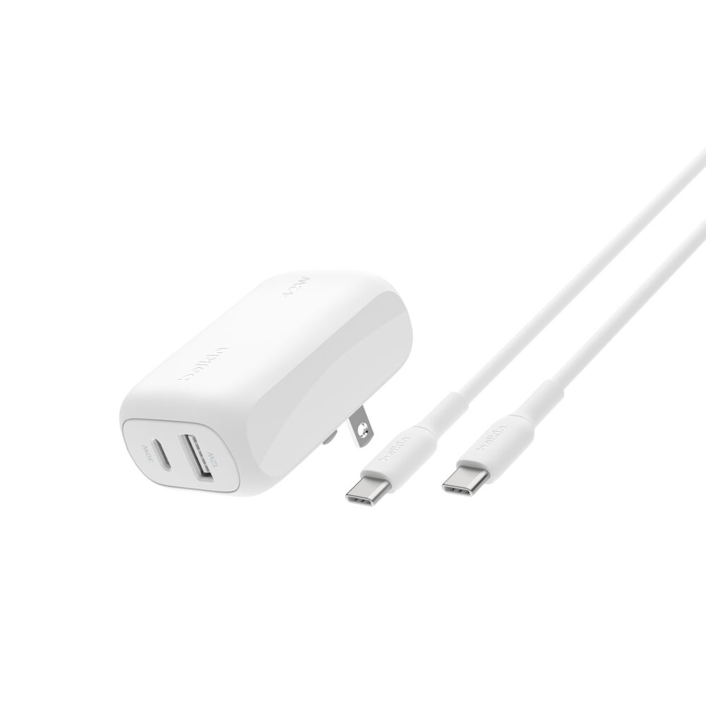 BoostCharge Dual Wall Charger 42W with USB-C + USB-A ports | Belkin CA