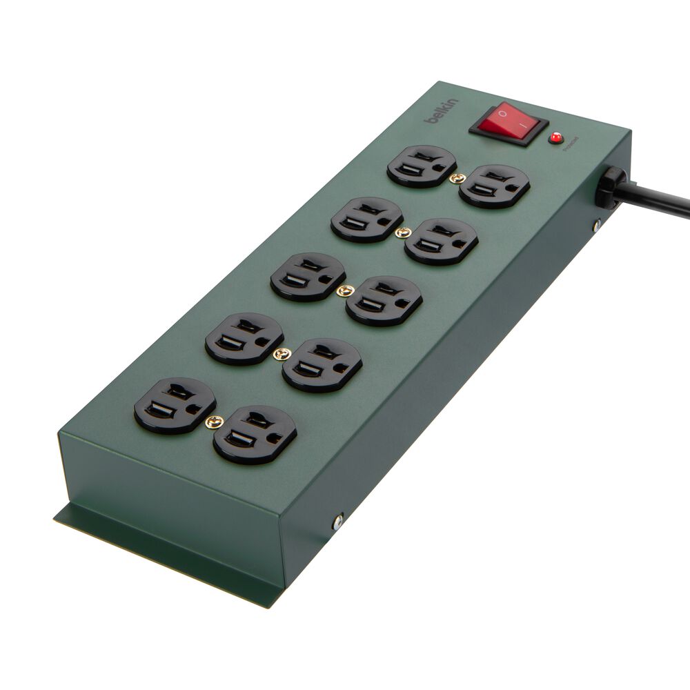 10-Outlet Metal Surge Protector with 15ft Power Cord | Belkin US
