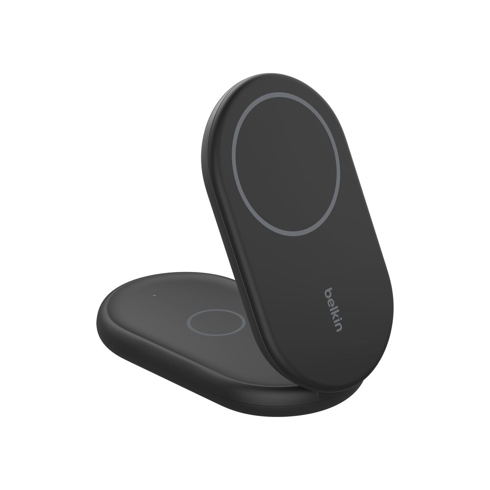 2-in-1 Foldable Qi2 Wireless Charging Station, MagSafe-compatible | Belkin UK