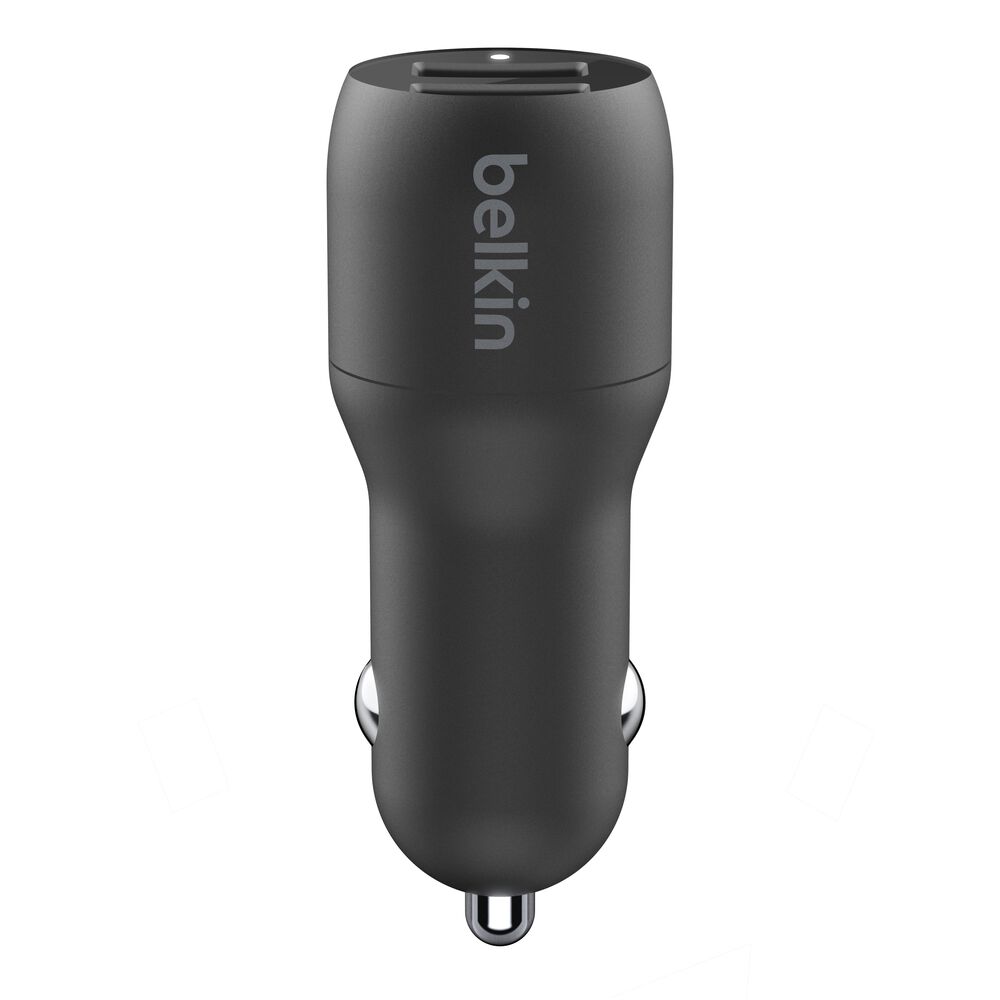 24W Dual USB-A Car Charger + USB-A to Lightning Cable | Belkin HK