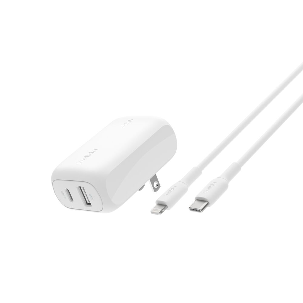 BoostCharge Dual Wall Charger 42W with USB-C + USB-A ports | Belkin CA