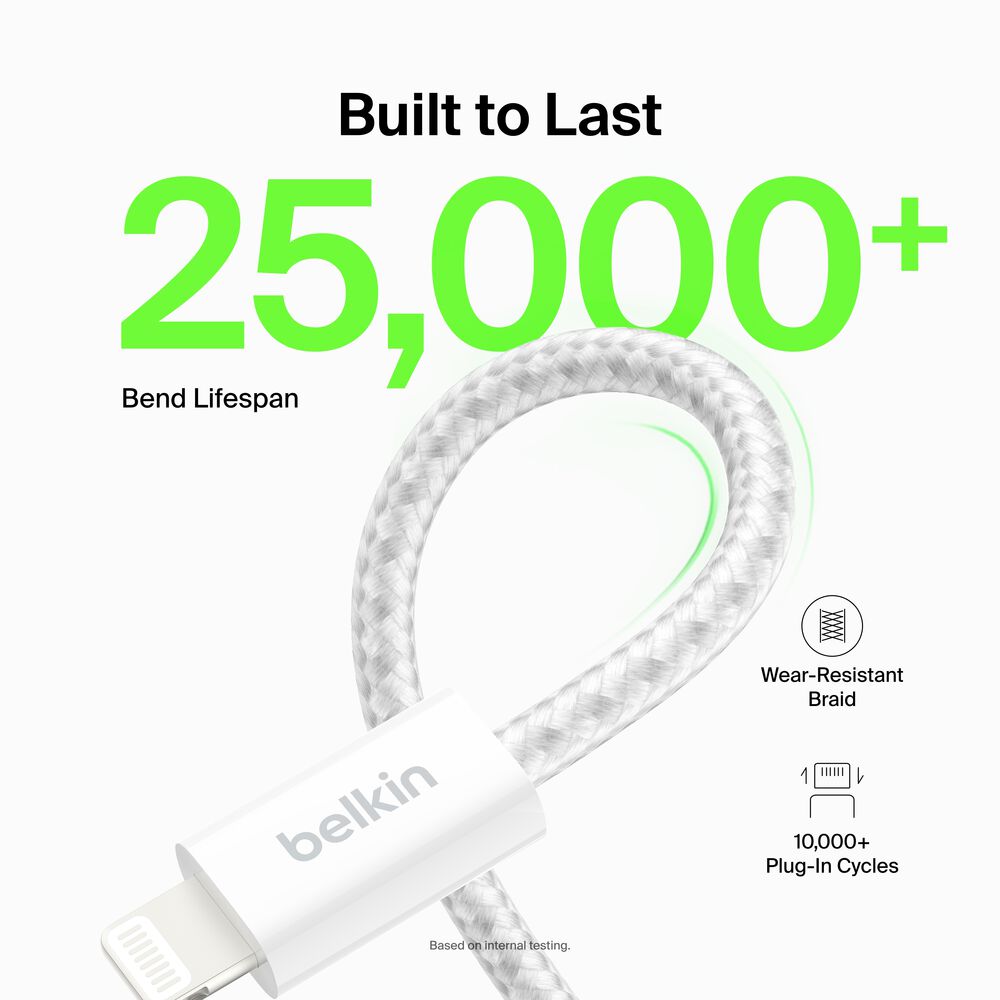 USB-A Cable with Lightning Connector, 2m/6.6ft | Belkin IN