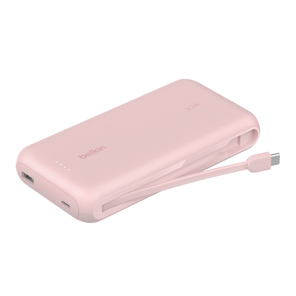 Portable Power Bank with Integrated Cable 10K and 20K | Belkin IN