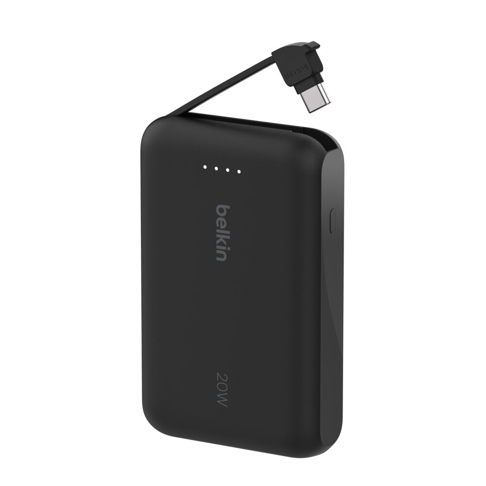 Portable Power Bank with Integrated Cable 10K and 20K | Belkin IN