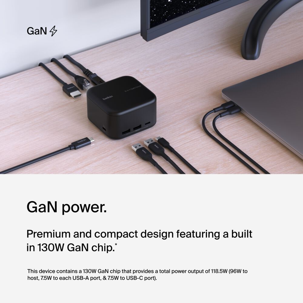 USB-C 6-in-1 Core GaN Dock 130W | Belkin US
