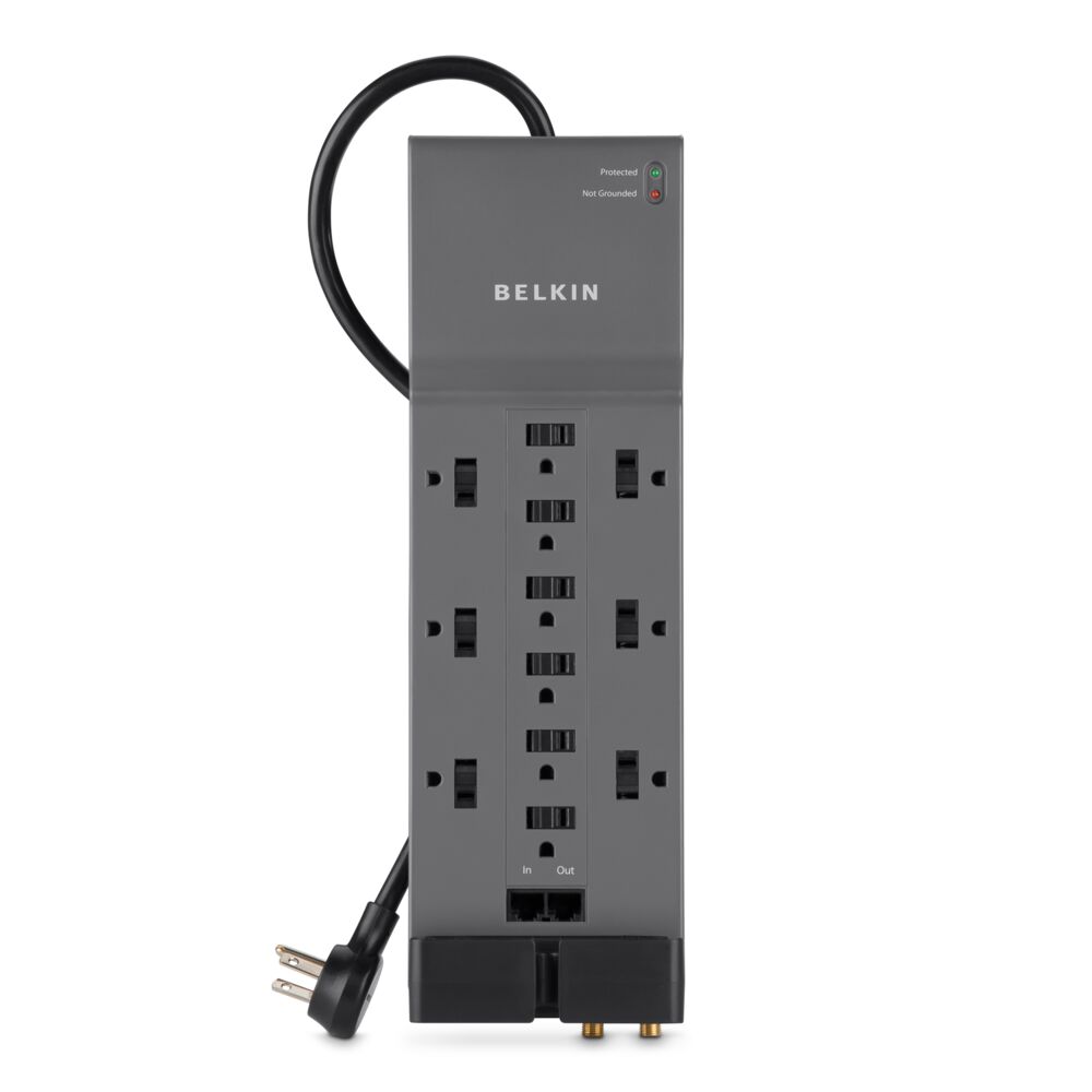 12 Outlet Surge Protector with Coax Protection, 10ft Cord | Belkin CA