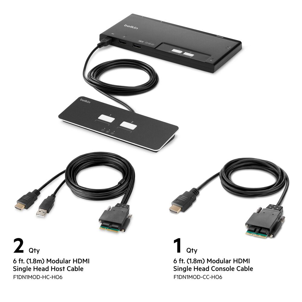 2-Port Single Head HDMI Modular Secure KVM Switch | Belkin UK