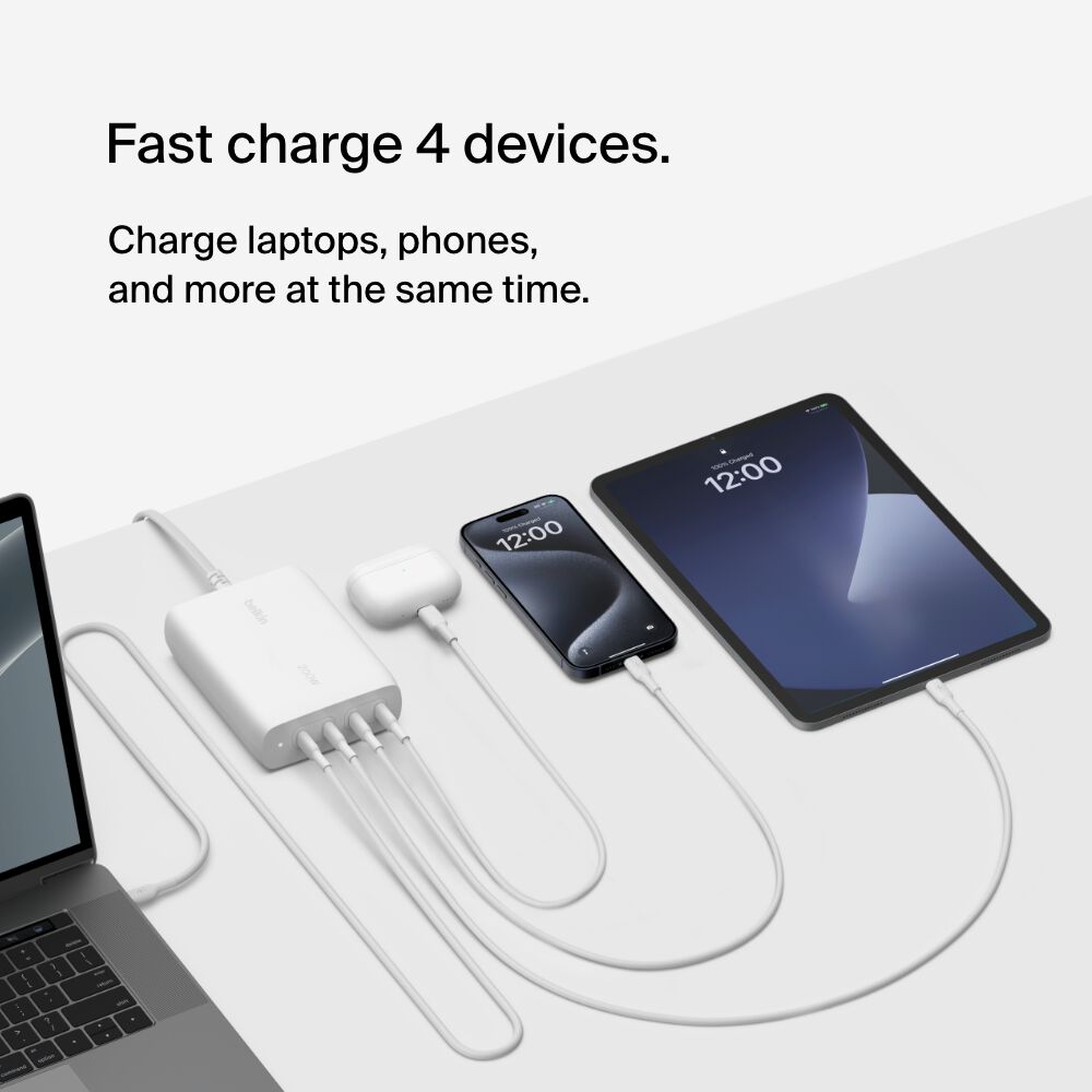 4-Port USB-C GaN Charger 200W | Belkin US