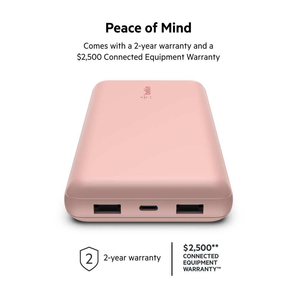 BoostCharge Power Bank 10K, 20K with USB-A to USB-C cable | Belkin US