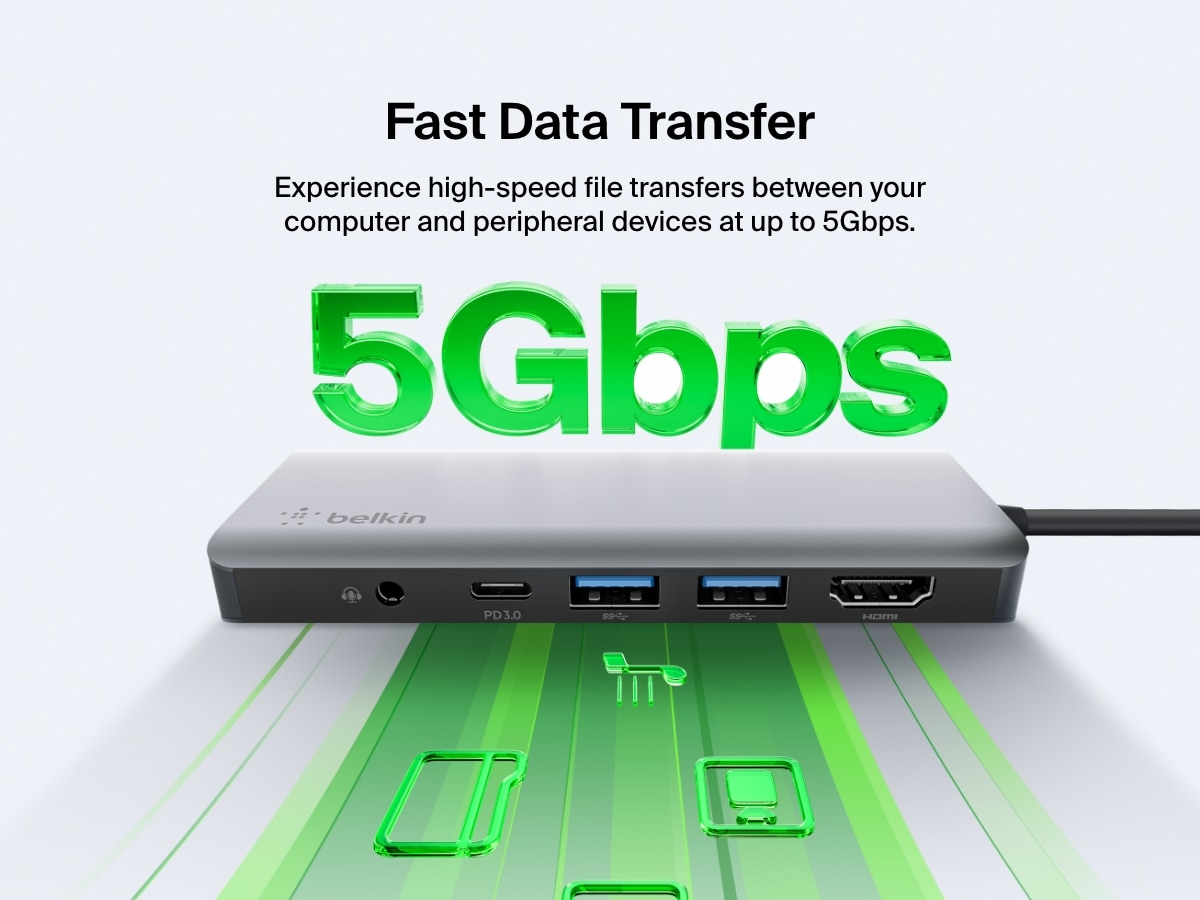 7-in-1 Multiport USB-C Adapter, USB-C Hub 4K | Belkin CA