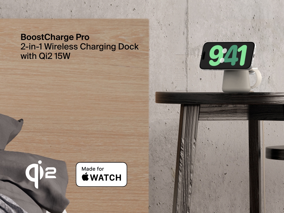 2-in-1 Wireless Charging Dock with Qi2 15W | Belkin UK
