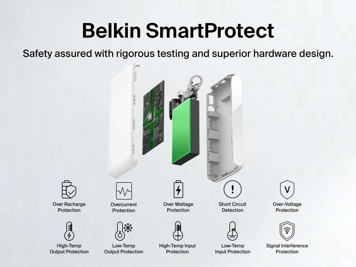 Portable Power Bank with Detachable Cable 10K | Belkin UK