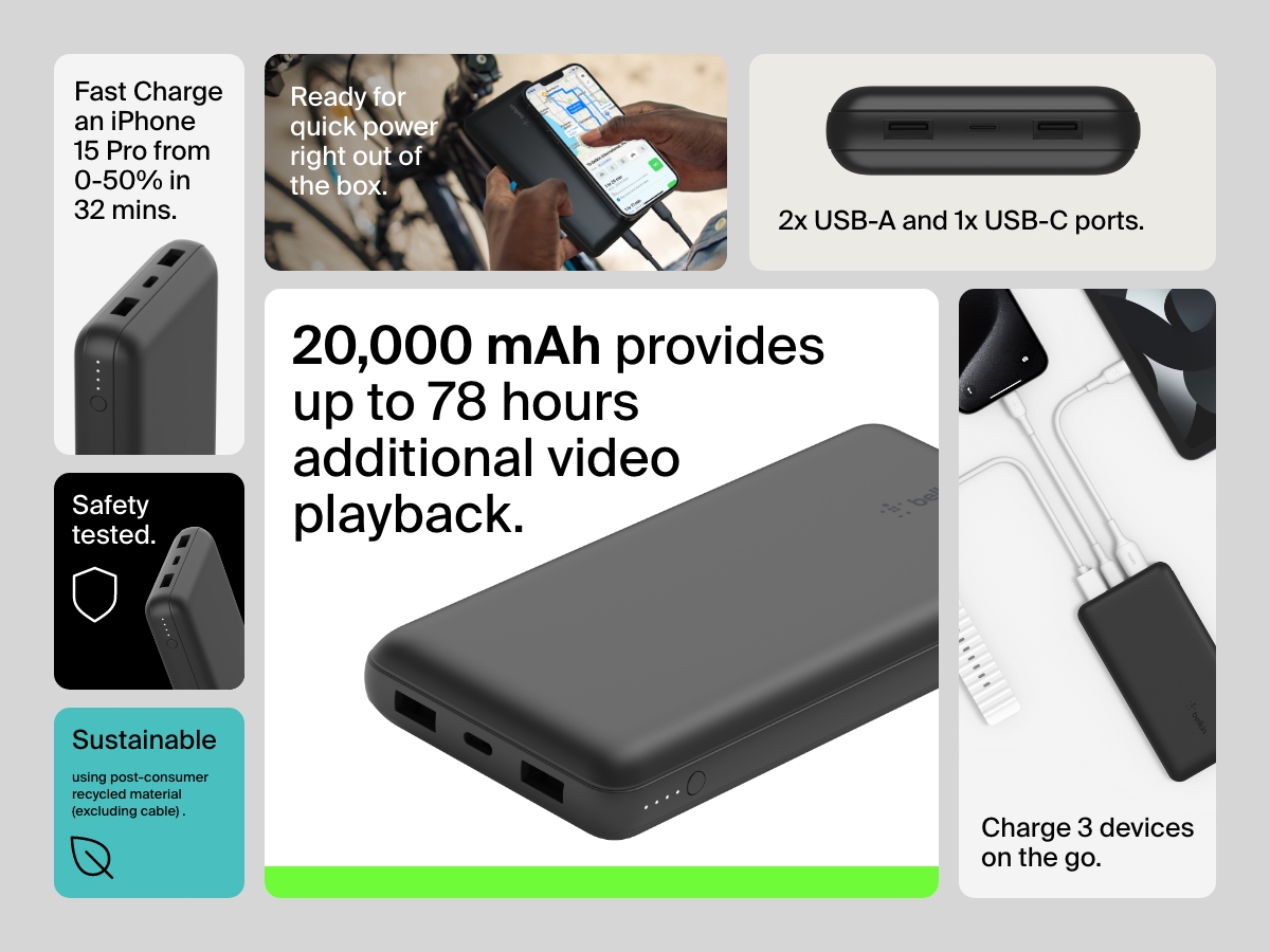 Power Bank, Charger, Cable 3-in-1 Power Bundle | Belkin UK