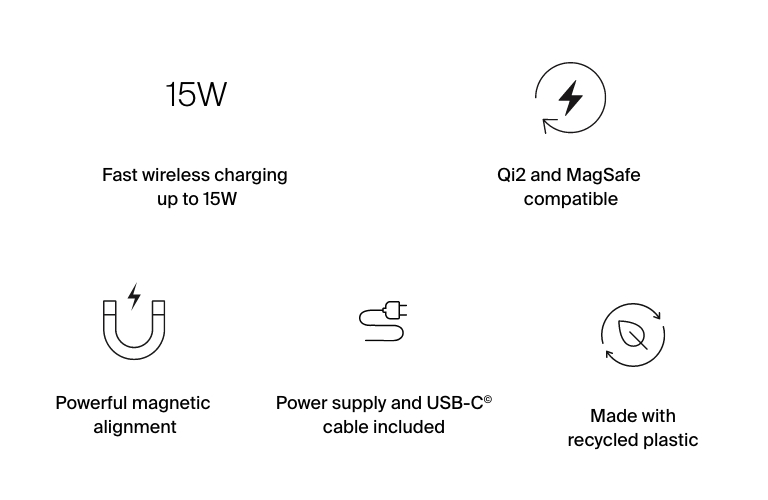 3-in-1 Magnetic Wireless Charging Stand with Qi2 15W, MagSafe ...