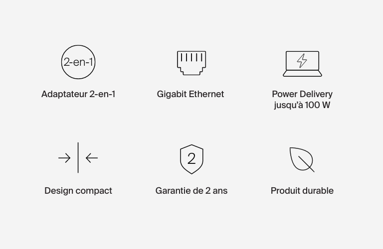 Adaptateur USB-C vers Ethernet + recharge (100 W) Connect | Belkin ...