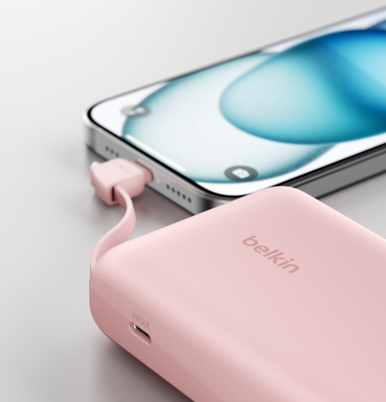 Portable Power Bank with Integrated Cable 10K and 20K | Belkin UK