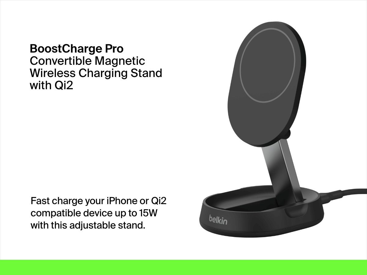 Convertible Magnetic Wireless Charging Stand with Qi2, MagSafe ...